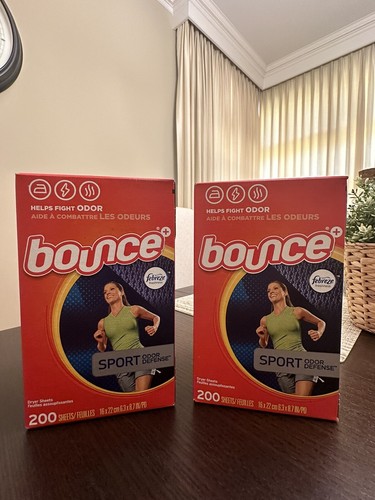NEW 2 Bounce Sport Odor Defense Dryer Sheets w/ Febreze 200 Count ...