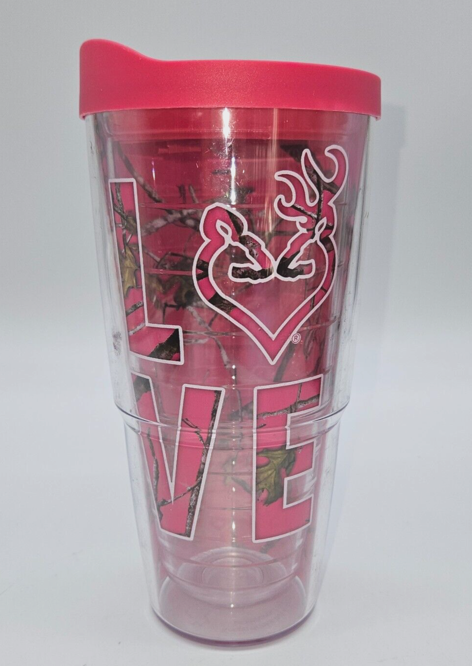 Tervis Tumbler Mossy Oak Pink Camo Hearts Love Travel Mug 24 Oz | eBay