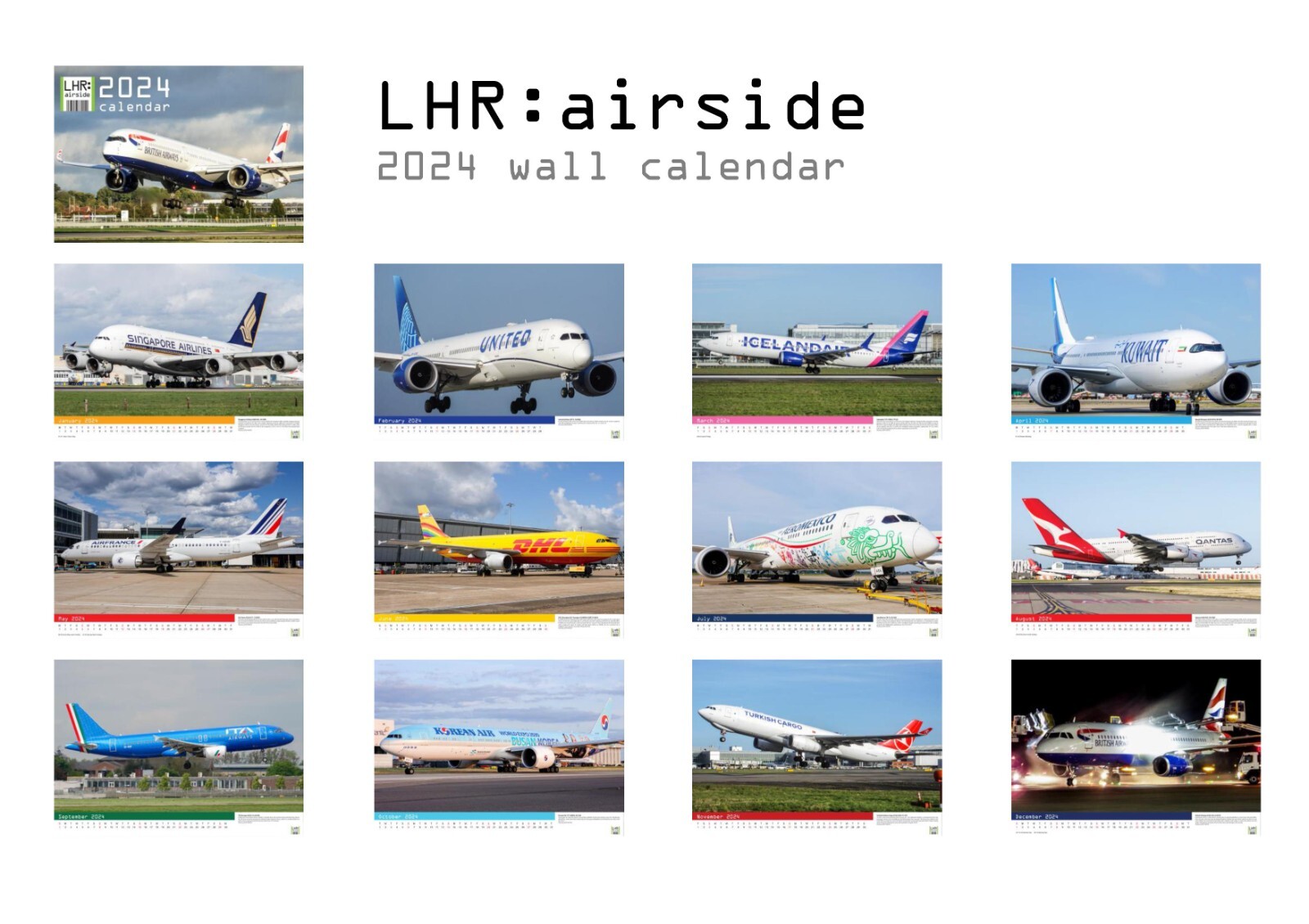 LHR: airside 2024 wall calendar - aviation / airliners / avgeek | eBay
