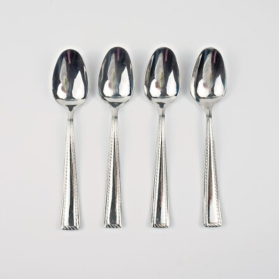 4 - Oneida ELAN Oval Individual Soup Spoons, 18/10 Stainless, Braided ...