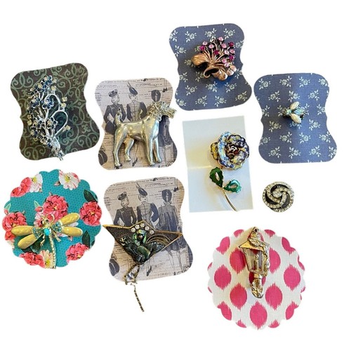 Vintage Retro 50s 60s Lapel Pins / Brooches LOT of 9 Floral Animals | eBay