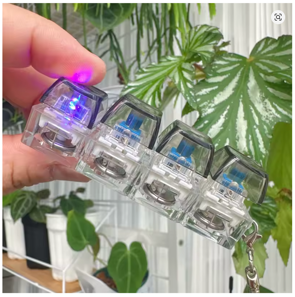 Fidget Toys LED Keyboard Keychain Crystal Clicker Sensory Toy for ...
