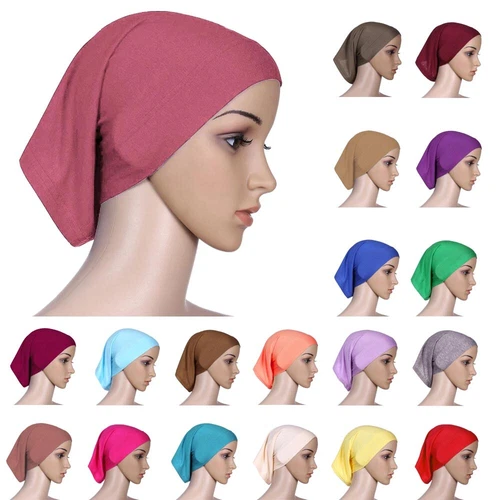Muslim Women Hijab Inner Cap Soft Plain Under Scarf Tube Bonnet Head ...
