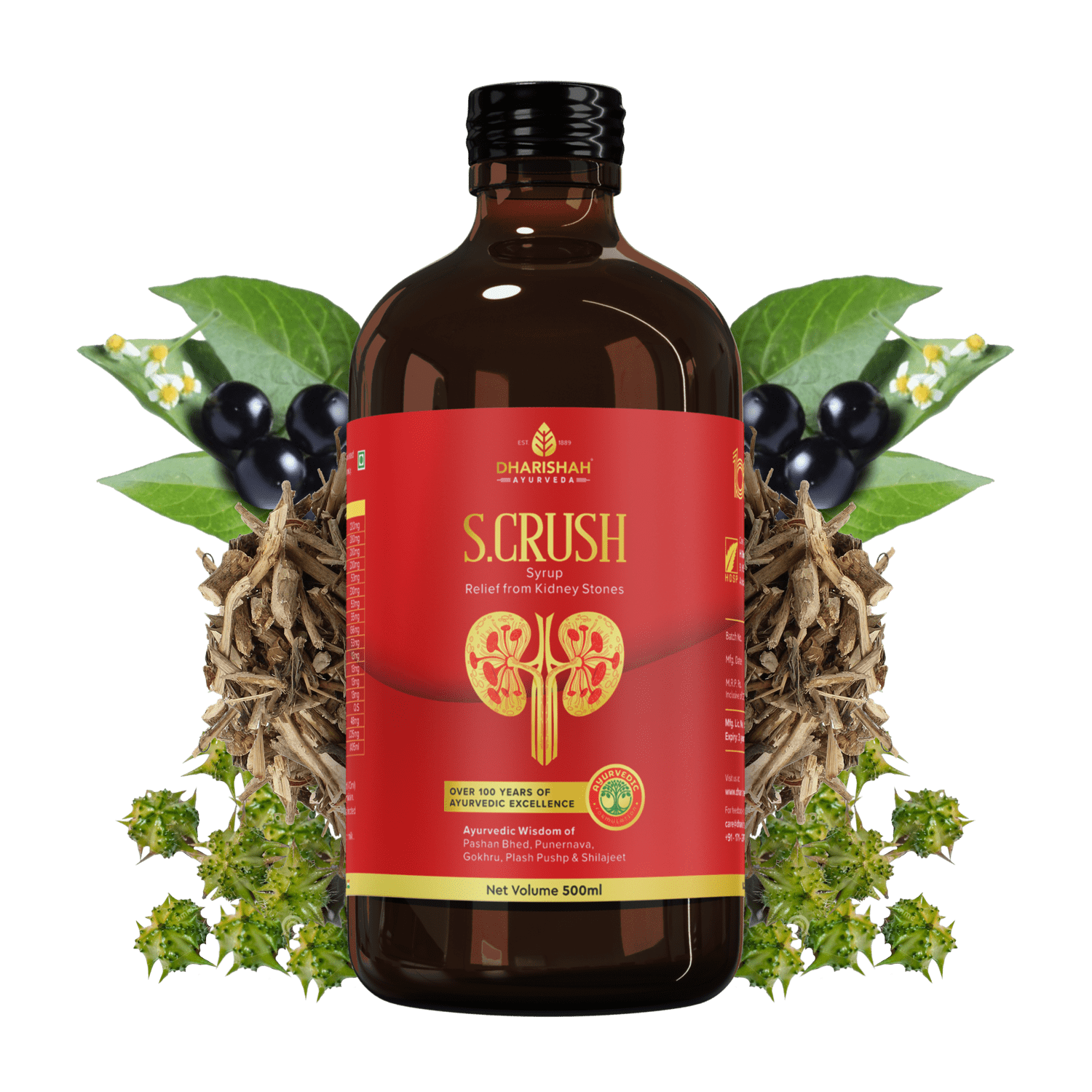 Ayurveda S Crush 500ml Syrup Manage Kidney Stones Stone killer Syrup ...