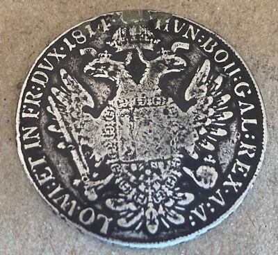 1814 A Austria Hungary Gulden Habsburg 1 Thaler Silver Coin KM 2161 ...