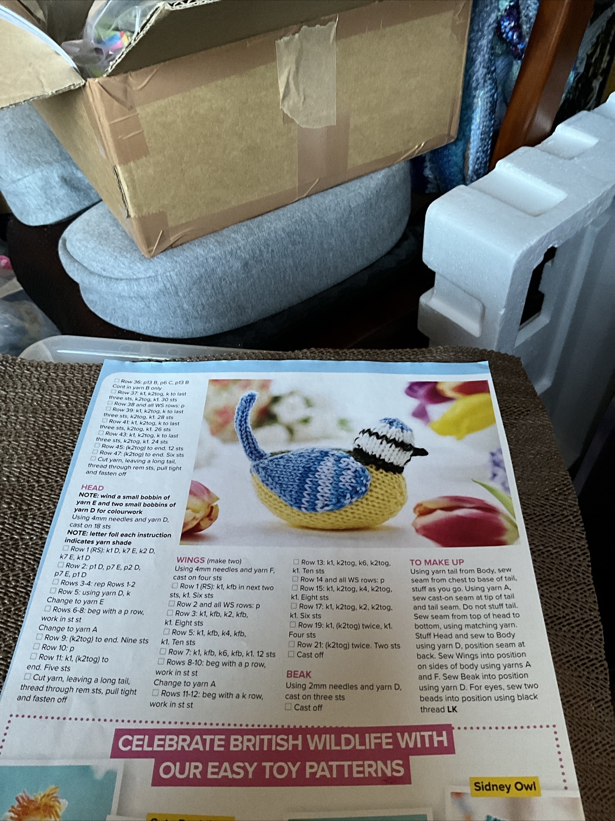 Albie The Blue Tit Bird Soft Toy Knitting Pattern - Nicky Fijalkowska ...