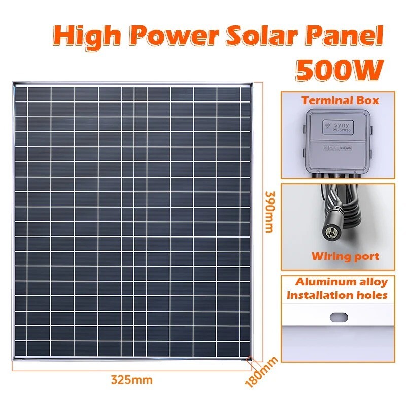 1000W 12V Photovoltaic Solar Panel Power Bank Kits 20W/H 100A ...