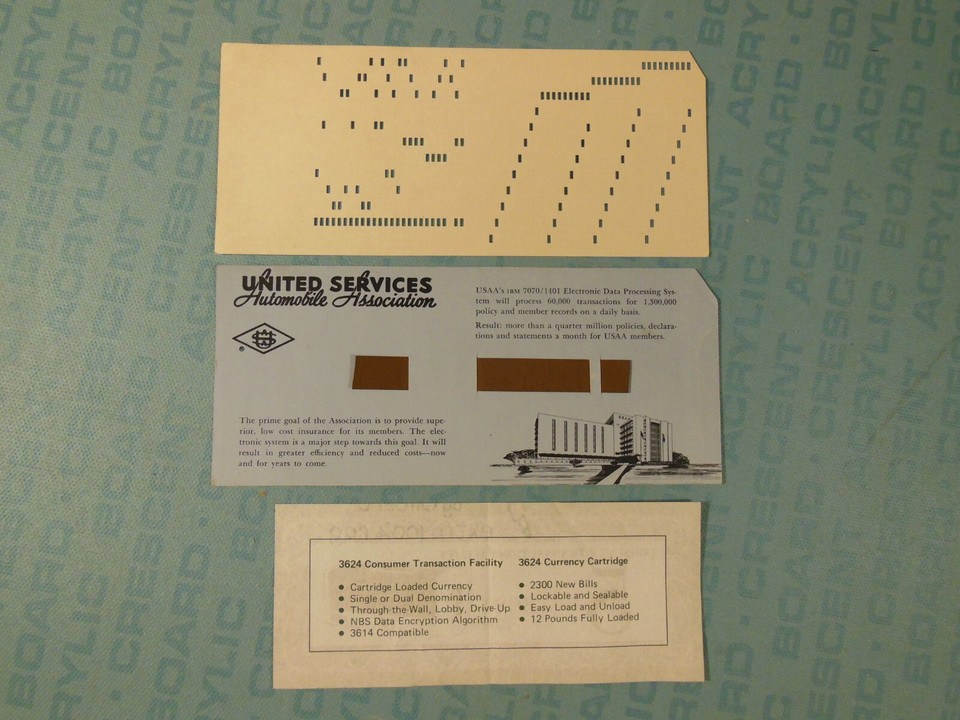 IBM 1970s advertising, 1401/7070 magnetic tape, 3624 Currency ...