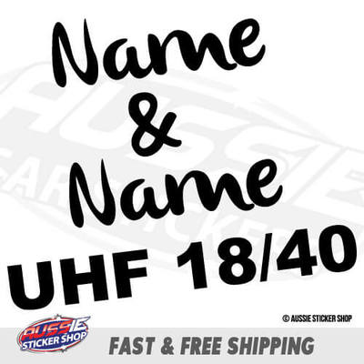 CUSTOM NAME UHF RADIO CHANNEL NUM CARAVAN STICKER Decal Car Vinyl ...