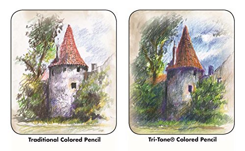 Tri-Tone Multi-Colored Pencil Set 24 Assorted Colors in Tin and Blister ...