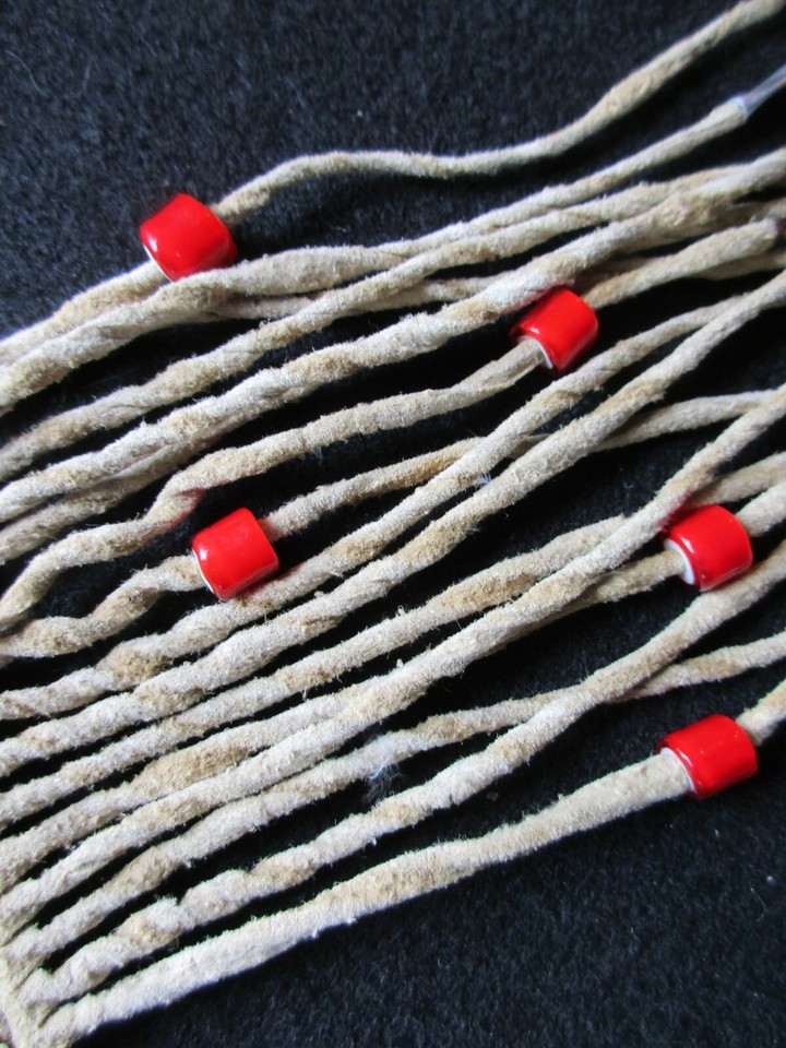 NATIVE AMERICAN BEADED LEATHER TOBACCO POUCH or MEDICINE BAG, DU-0423* ...