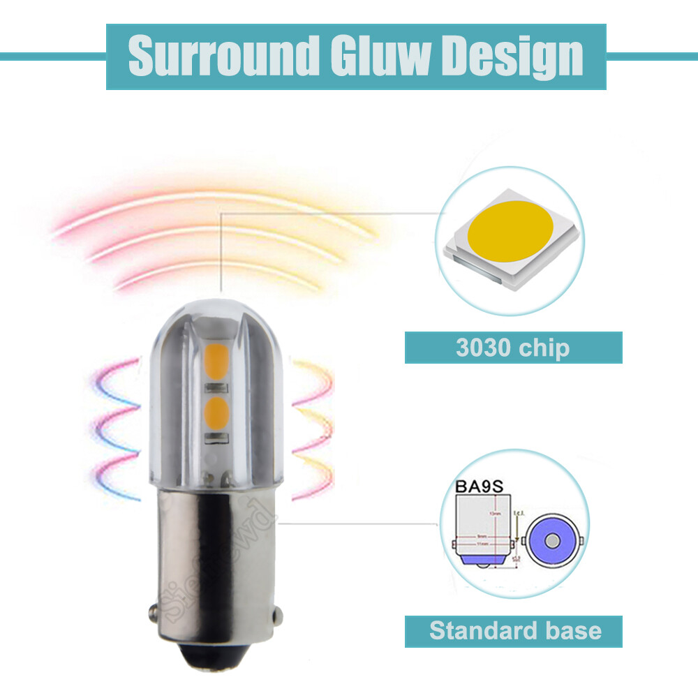 2PCS BA9S T11 T4W LED BULB 48v 60v 110V 220V White/ Warm White Base Dia ...