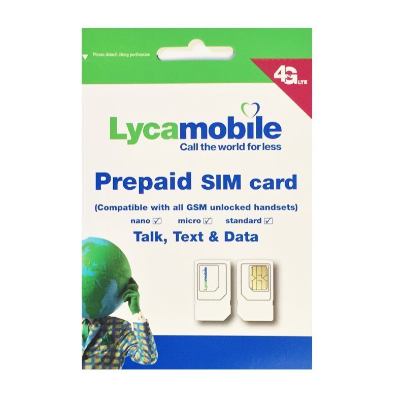 NEW LYCAMOBILE PLUS TRIO PREPAID SIM CARD STANDARD MICRO NANO SIZE New ...