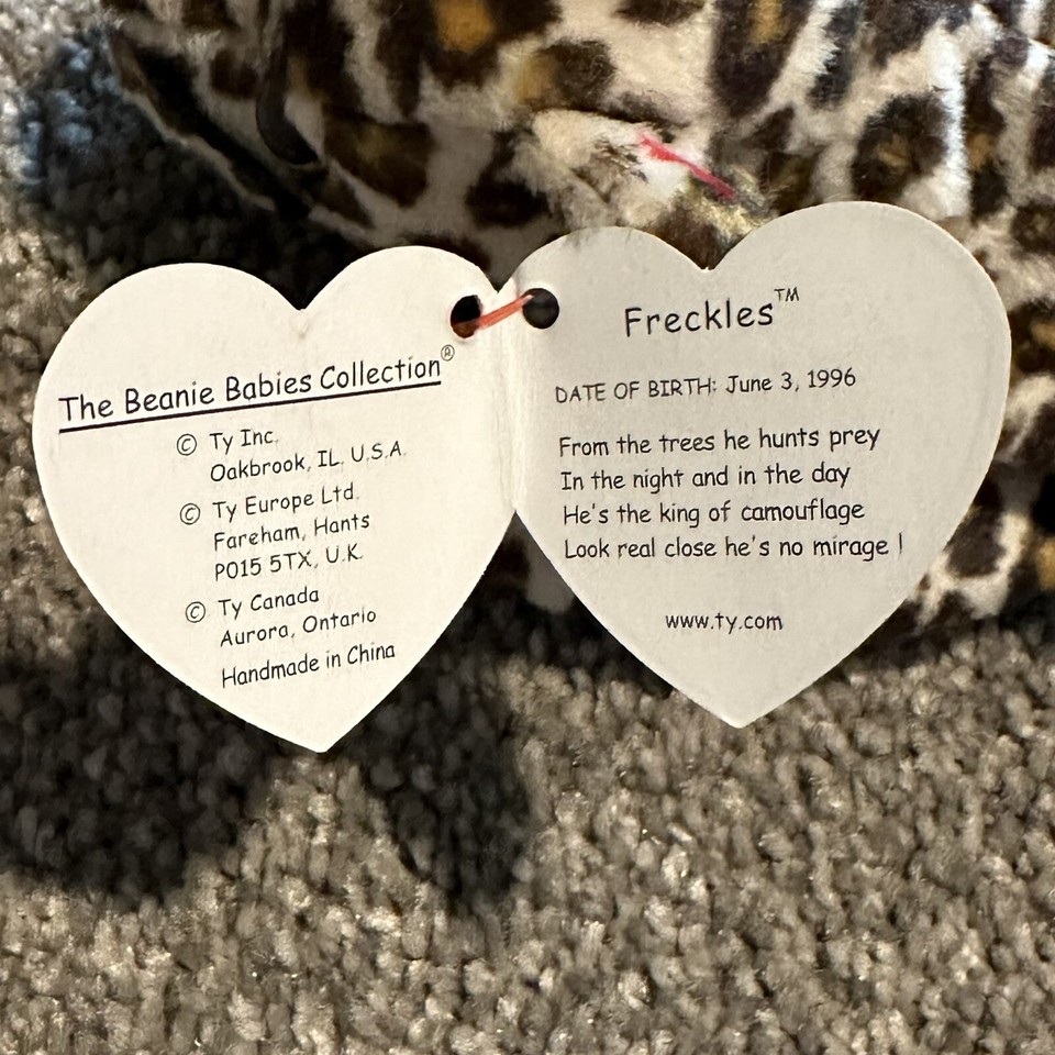 Ty Beanie Babies - Freckles Leopard 1996 *RARE, ERRORS* (Retired, Baby ...