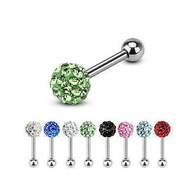 New Gem Tragus Bar Helix CARTILAGE Upper Ear Piercing Earring Labret ...