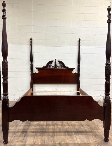 Vintage Queen Size Carved Four Poster Rice Bed | eBay