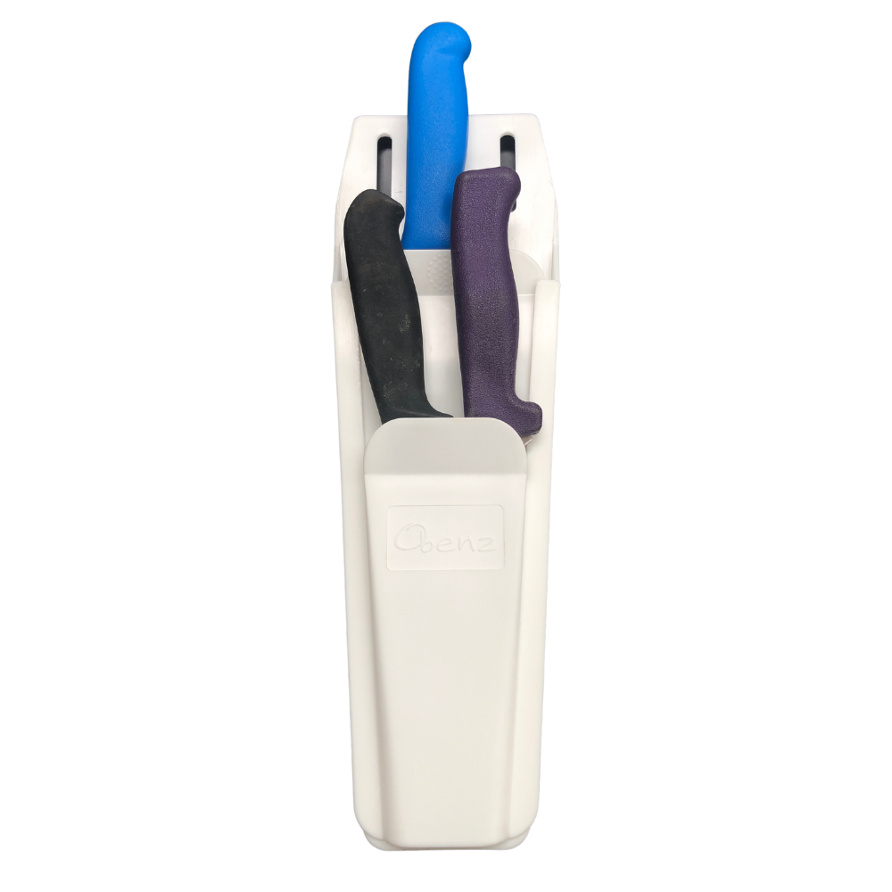 White Obenz Knife Pouch - Butcher / Scabbard / 2 Compartment Holds 3 ...