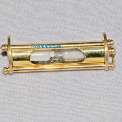 Antique Vintage Brass Sand Timer Key Ring Hourglass Key Chain beautiful ...