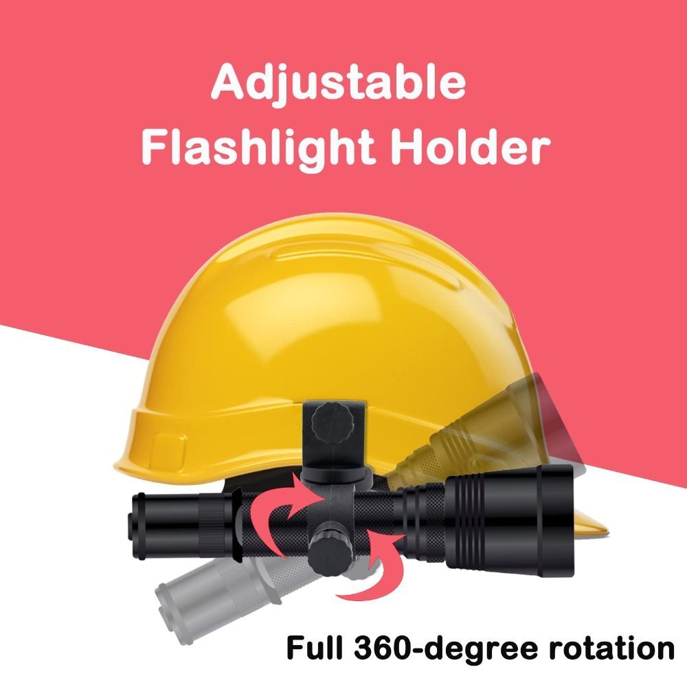 Plastic Flashlight Holder Black Multi-Angle Durable For Helmet Night ...