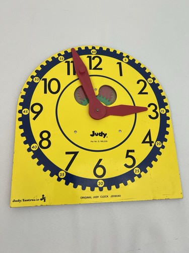 Vintage Large Judy Instructo Teaching Clock Kindergarten Third Grade ...