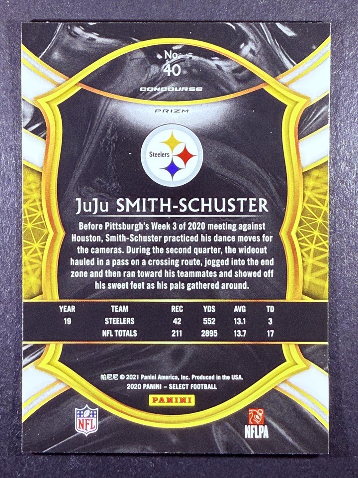2020 Select #40 JuJu Smith-Schuster Silver Prizm Pittsburgh Steelers Chiefs | eBay