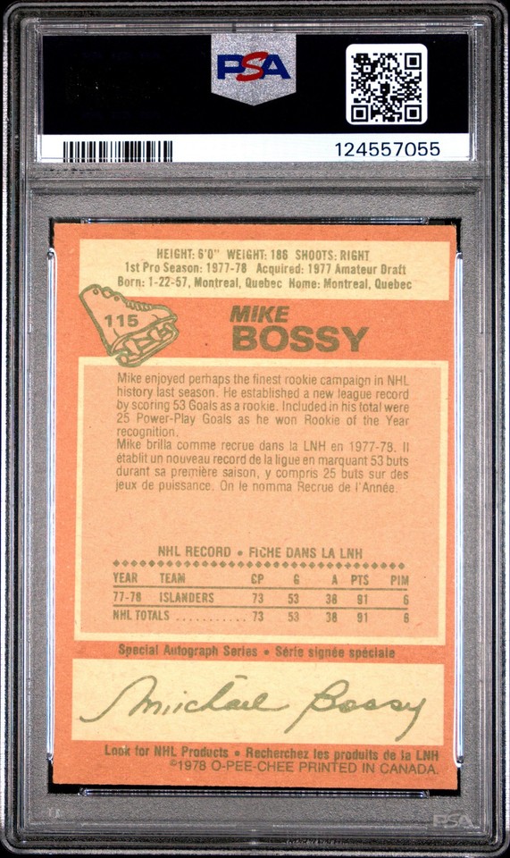 1978 O-Pee-Chee Hockey Mike Bossy RC Rookie #115 PSA 8 Islanders | eBay