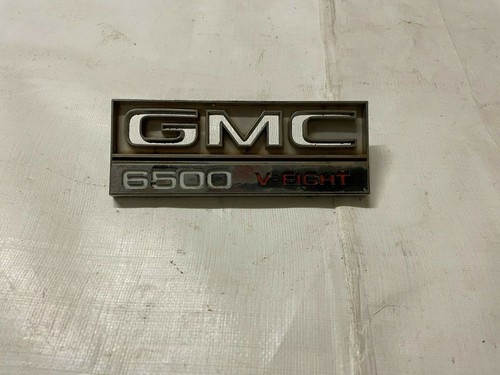 1973-1987 Square Body GMC 6500 V Eight V8 Fender Emblem Metal Side ...