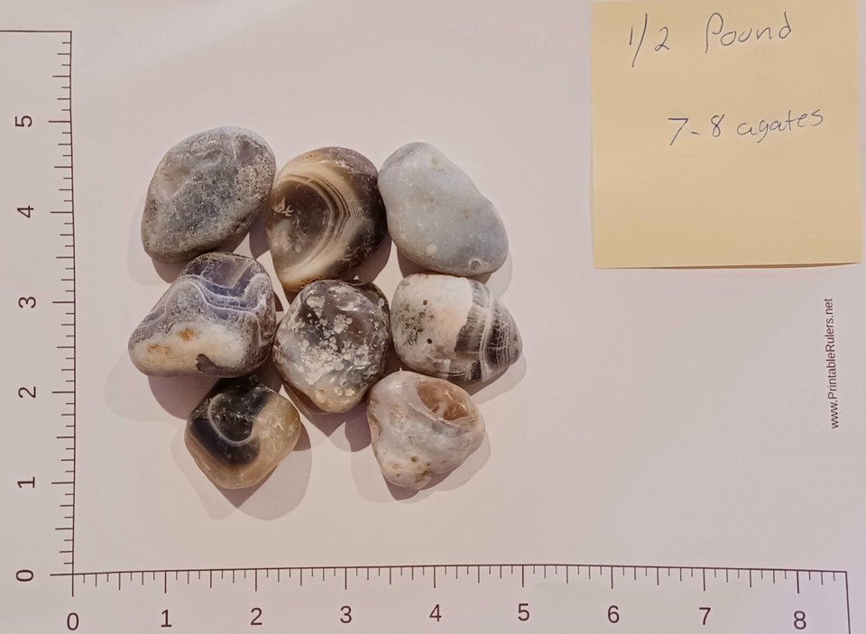 Botswana Agate rough 1-2" A+ pound lbs tumbling lapidary banding ...