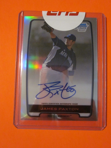 2012 Bowman Chrome REFRACTOR AUTOGRAPH RC Mariners James Paxton /500 ...