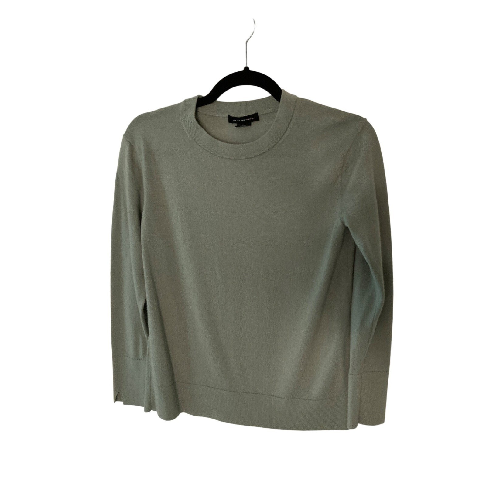 Club Monaco Merino Wool Colorblock Crewneck Sweater Green S/P | eBay
