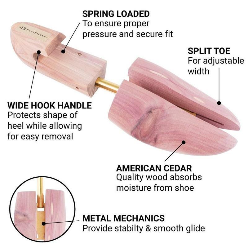 FootFitter Wide Heel Split Toe Aromatic Cedar Shoe Tree, Men's Large ...