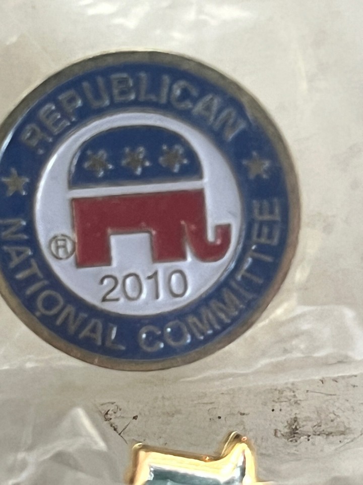 Republican National Committee RNC 2010 3/4" Gold Tone Metal Lapel Pin ...