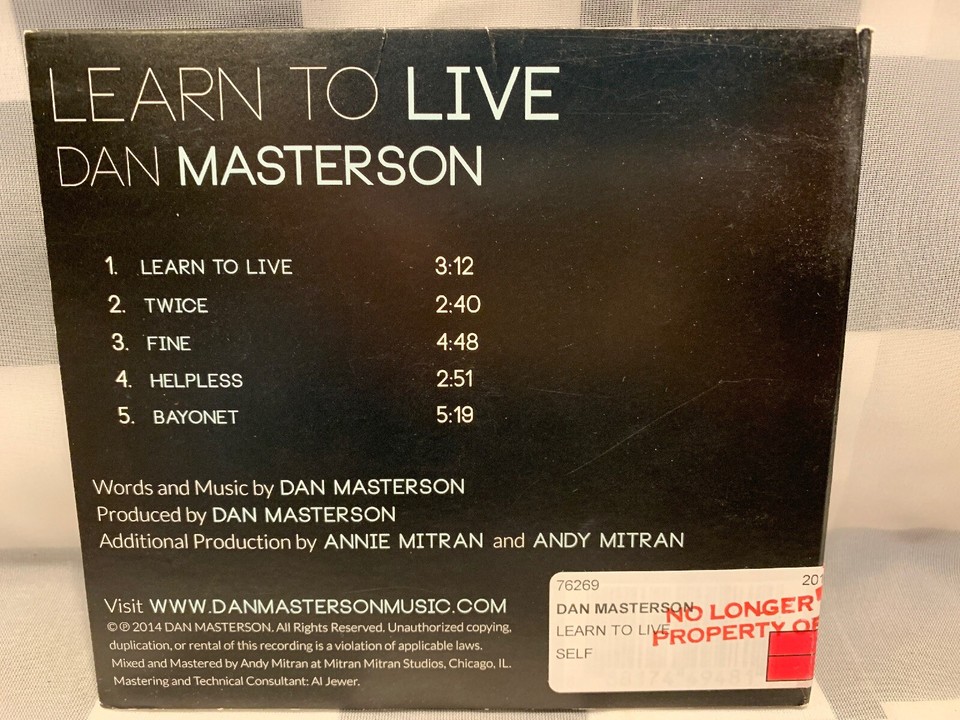Learn to Live by Dan Masterson (CD, Mar-2014, CD Baby (distributor ...