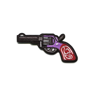 Purple Revolver Pistol Embroidered Iron On Patch DIY Applique | eBay