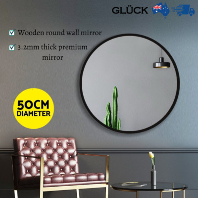 Embellir Round Wall Mirror 50cm Makeup Bathroom Mirror Frameless | eBay