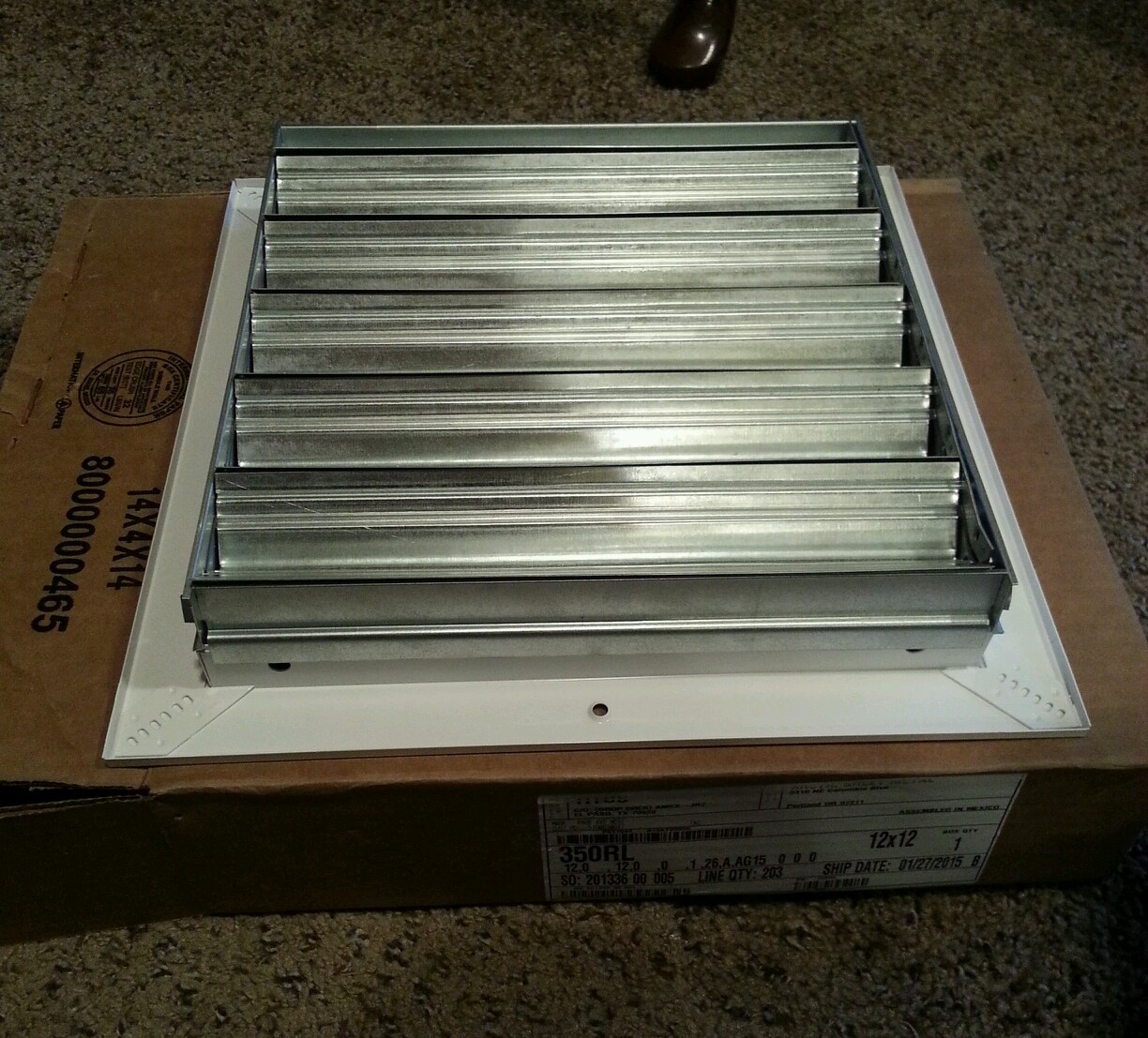 Titus 12 x 12 vent diffuser white new in box 350rl | eBay