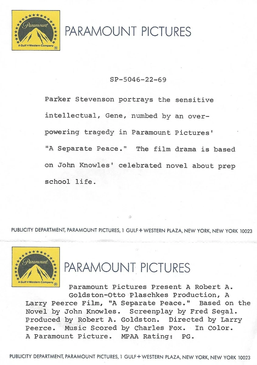 Parker Stevenson A Separate Peace