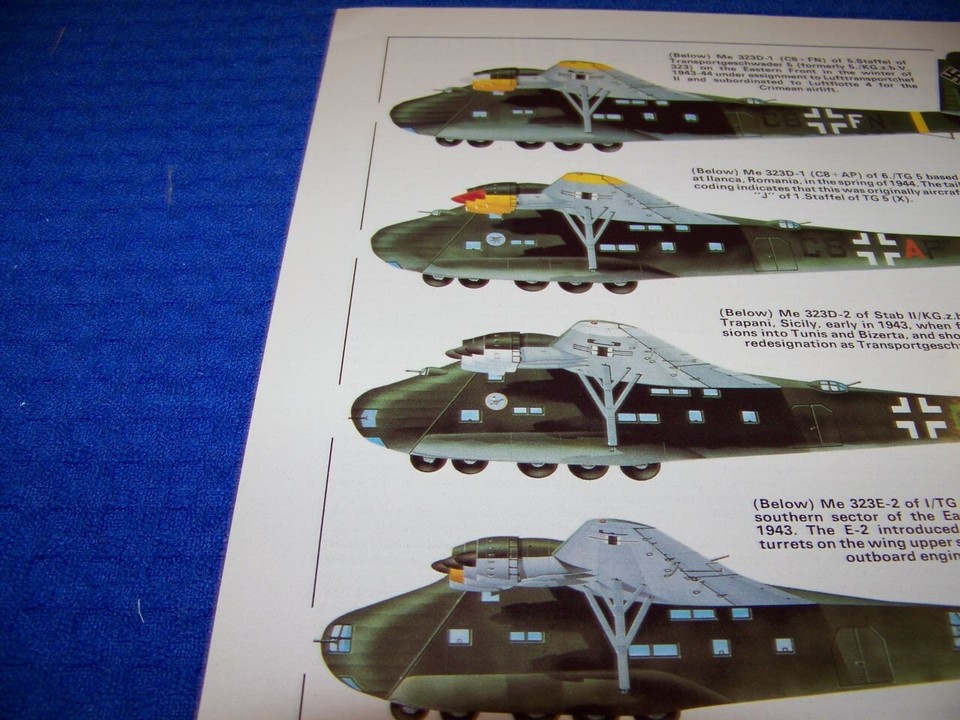 MESSERSCHMITT ME 323 VARIANTS..5-COLOR PROFILES (42JJ) | eBay
