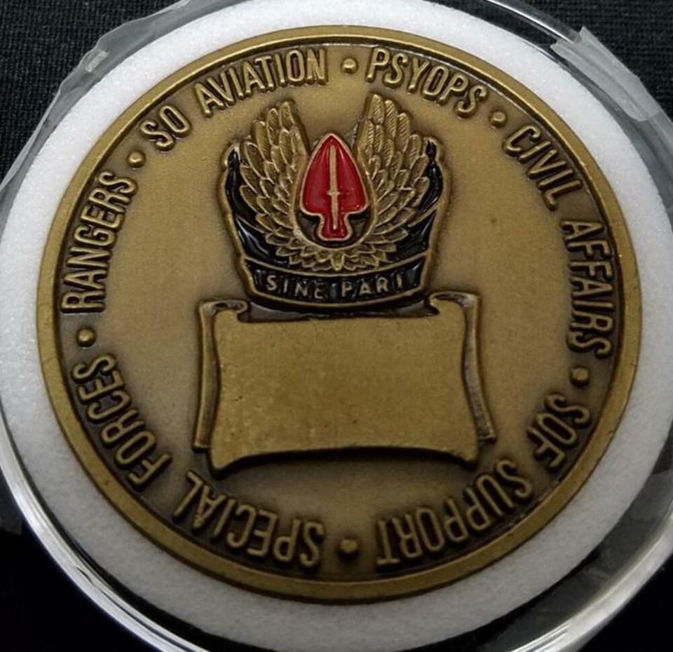 USASOC US Army Special Operations Command Round unnamed Round Challenge ...