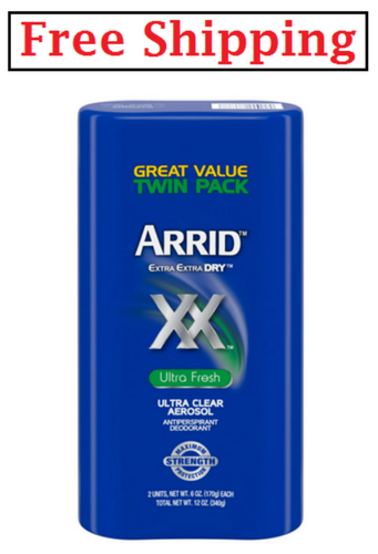 (2 PK)Arrid XX Extra Extra Dry Ultra Clear Aerosol Antiperspirant ...