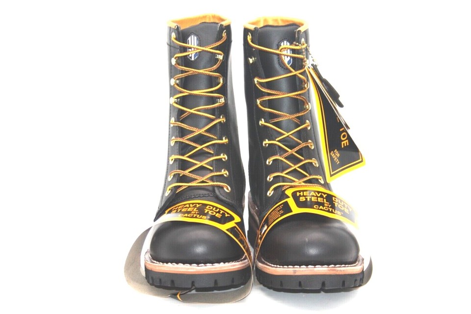 CACTUS FOOTWEAR WORK BOOT 9219S STEEL TOE BLACK OIL RESISTANT MEN'S | eBay