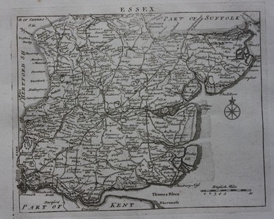 Pre-1900 - England Displayed Antique County Map 1769