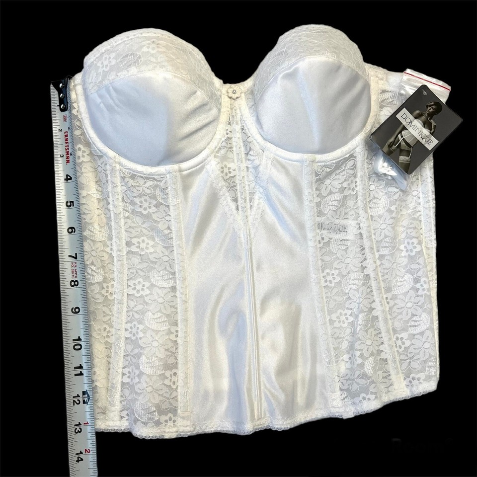 NWT White 36C Dominique Longline Lace Torsolette Bra - Women's # 8949 ...
