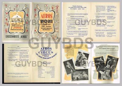 PROGRAMME CIRQUE/CIRCUS PROGRAM : CIRKUS AEROS 1958 | eBay