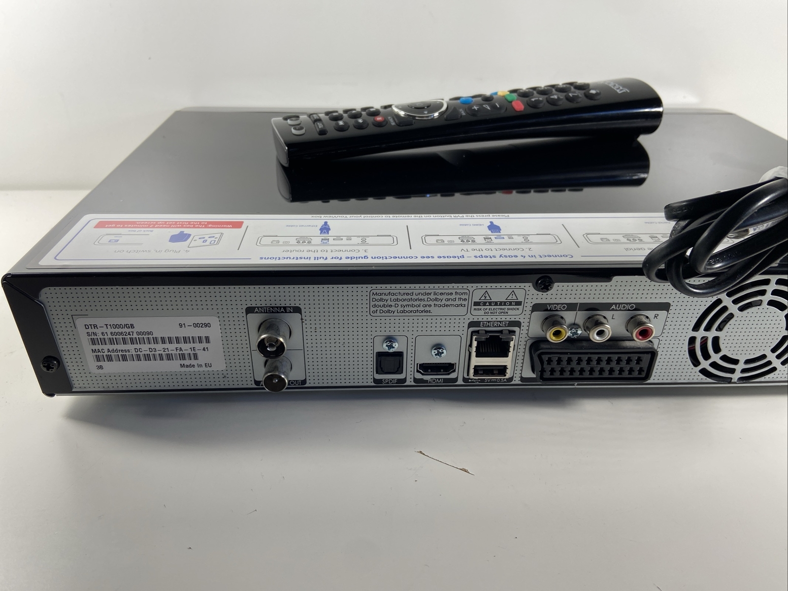 BT YouView Humax Box DTR-T1000 500GB Freeview with Remote Tested ...