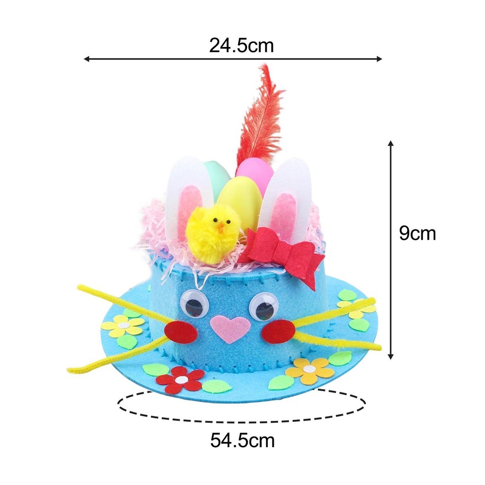 2x Children DIY Easter Hat Handmade Crafts Easily Decorate And Assemble ...