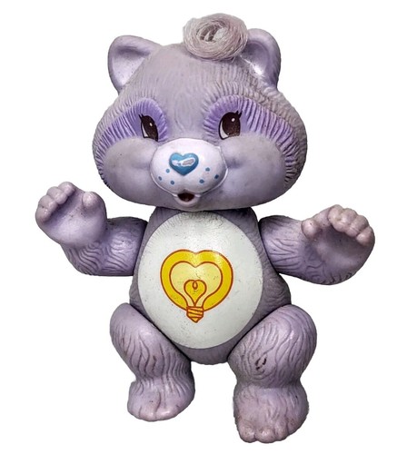 Vintage Care Bears Cousins Bright Heart Raccoon Purple Figurine Posable ...