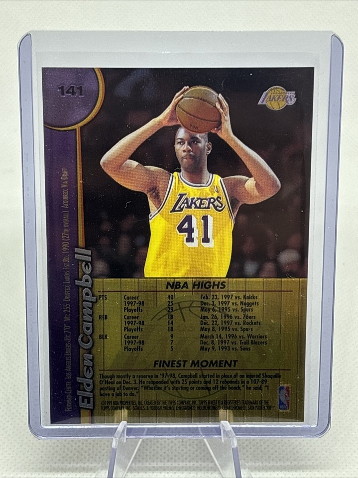 1998-99 Topps Finest #141 Elden Campbell No Protector Los Angeles ...