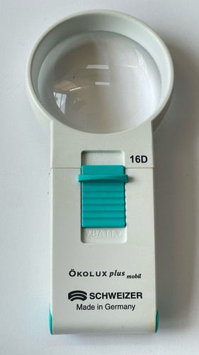 Schweizer Ökolux Plus 16D Handheld Magnifying Glass w/ LED Light w/ Box ...