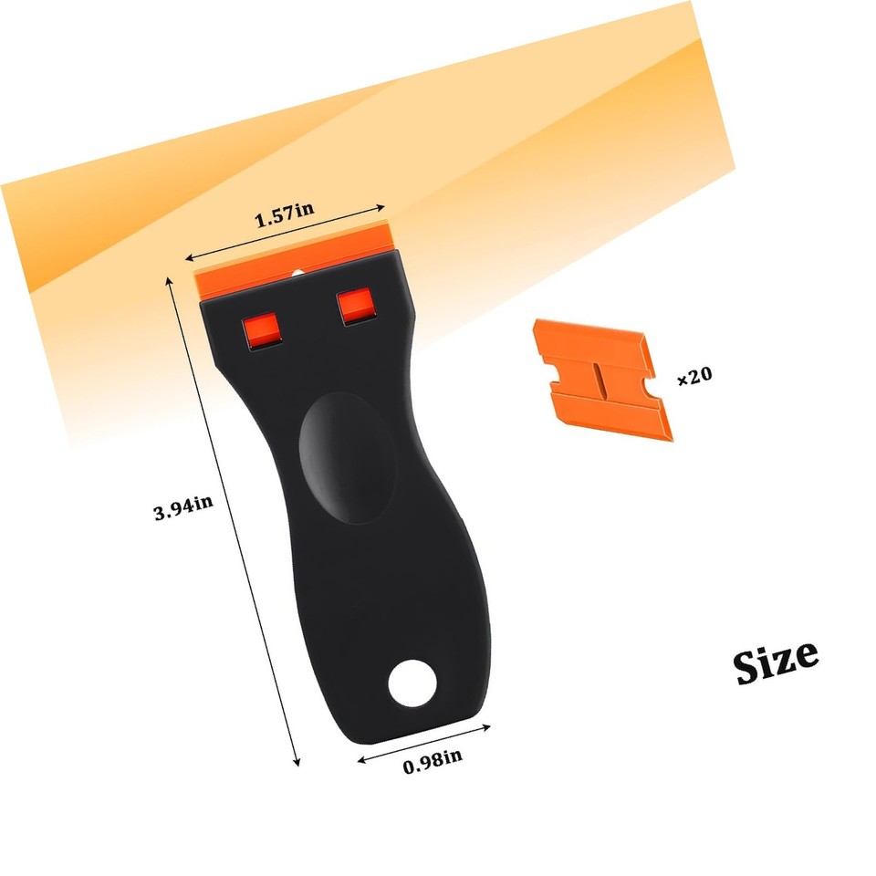 Car Razor Blade Scraper Tool Set, 2PCS Plastic Vehicle Glass Scraper ...